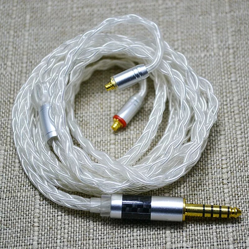 4.4 мм чистое серебро 8-жильный кабель для наушников для Shure SE215 SE535 SE846 MMXCX