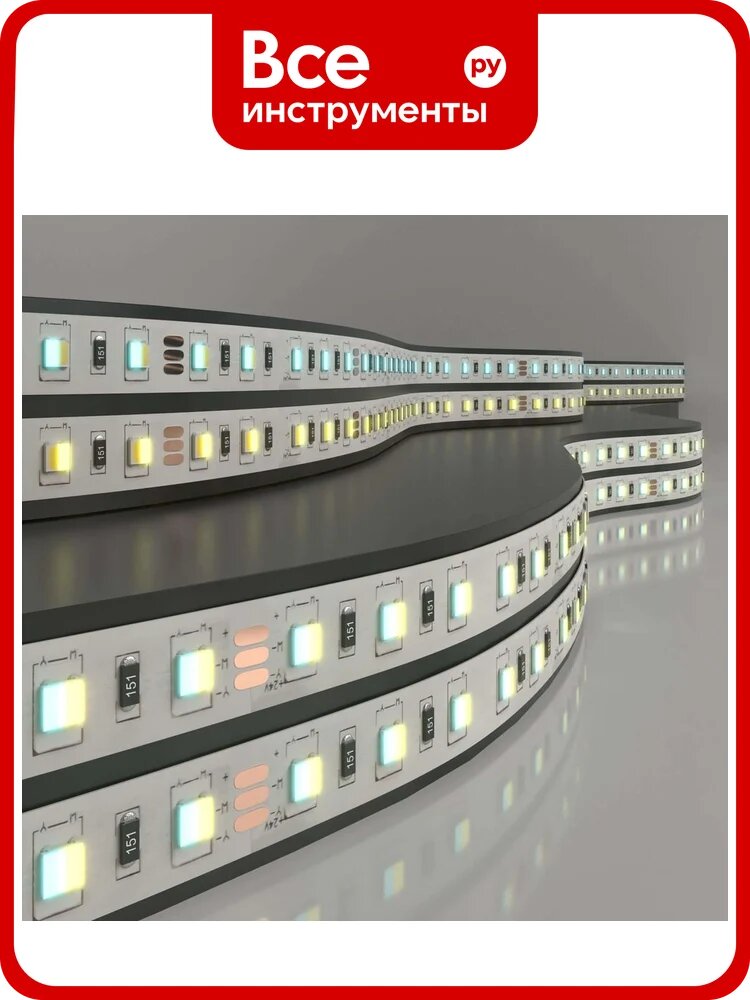 Светодиодная лента Elektrostandard 5050, 24V, 60Led, 10W, IP20, MIX 3300/6500, теплый белый/холодный белый a053674