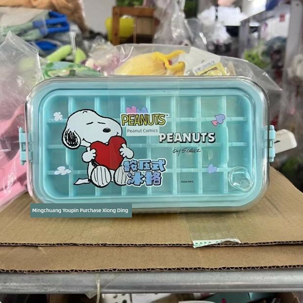 Формочка для льда Miniso Sanrio с механизмом выдавливания, квадратная форма для льда Snoopy Синий Снупи