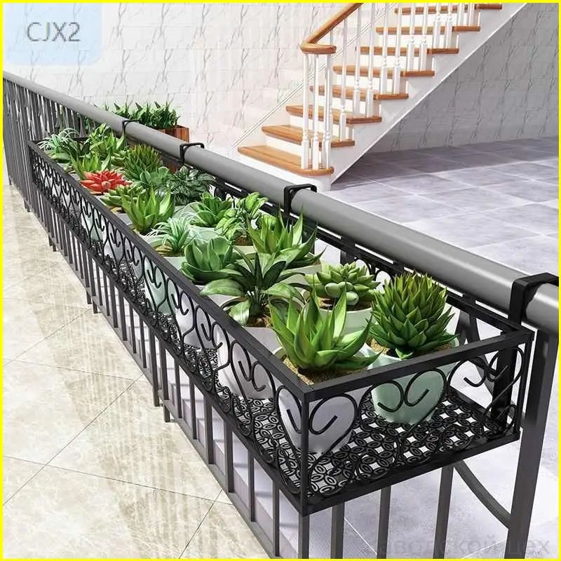 Подставка для цветов черная 12 см x 20 см x 100 см настольная на подоконник