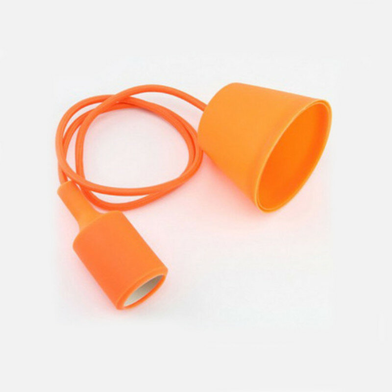 Silicone pendant light base with control for retro ceiling light installation orange