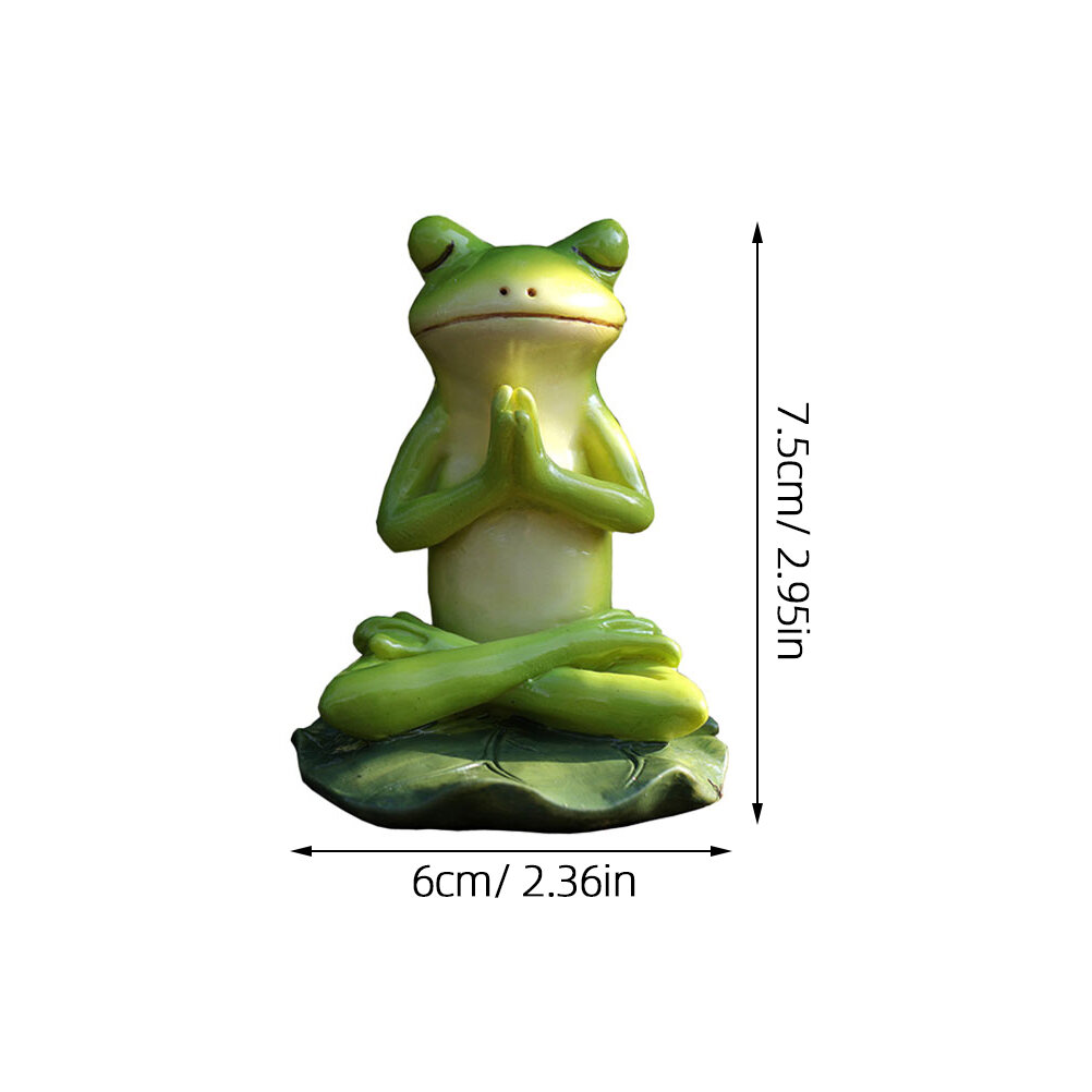 Статуэтки Из Резины Лягушки В Позе Йоги Зеленый Цвет 7.50X6.00X5.50Cm