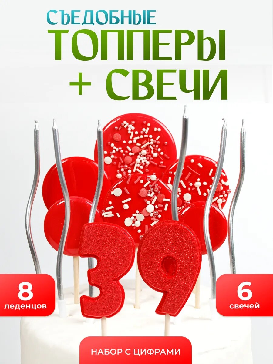 Топпер на торт 39 лет