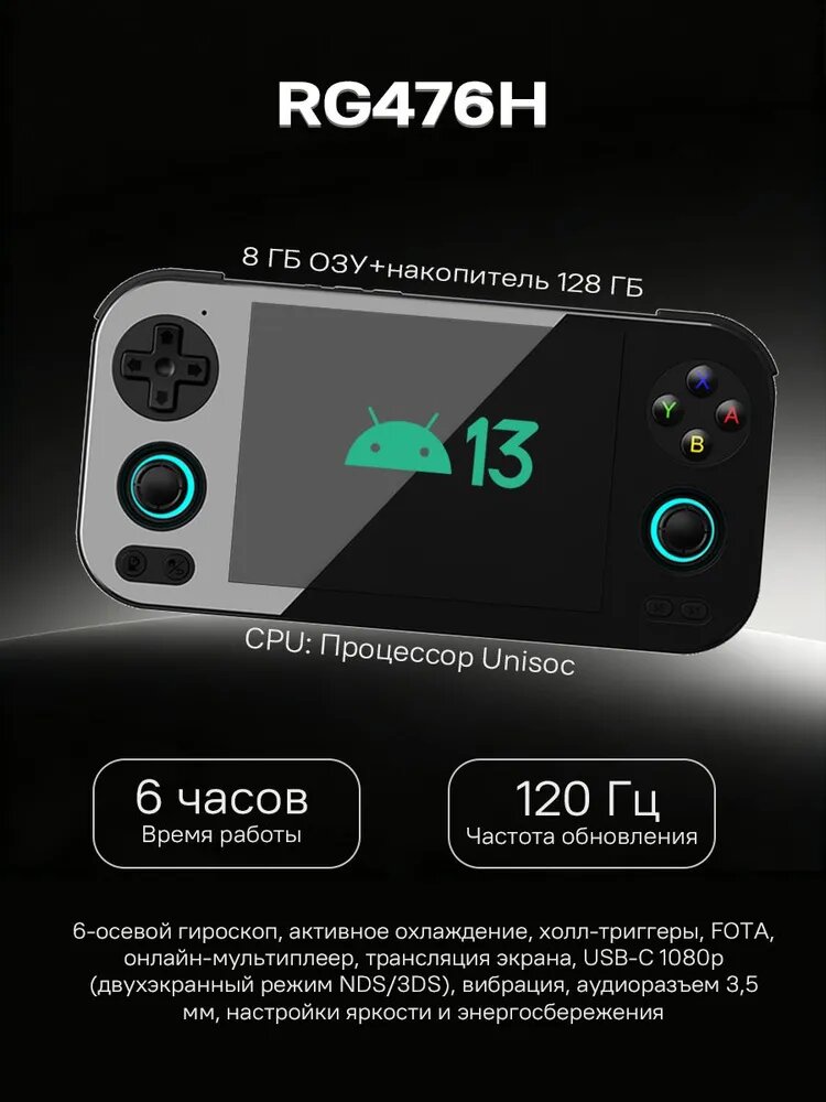 ANBERNIC RG476H Игровая приставка,4.7", Android