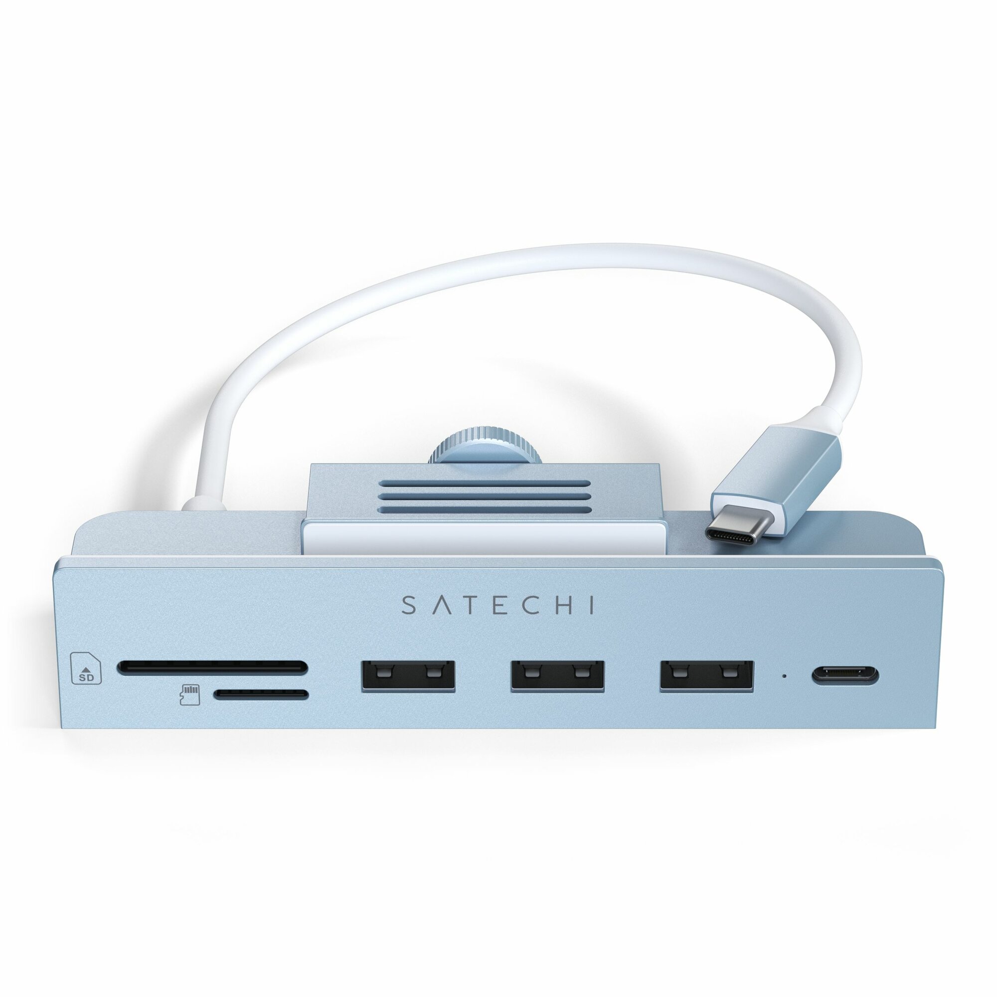 USB-C-концентратор Satechi Aluminum USB-C Clamp Hub для 24" iMac. Цвет: голубой