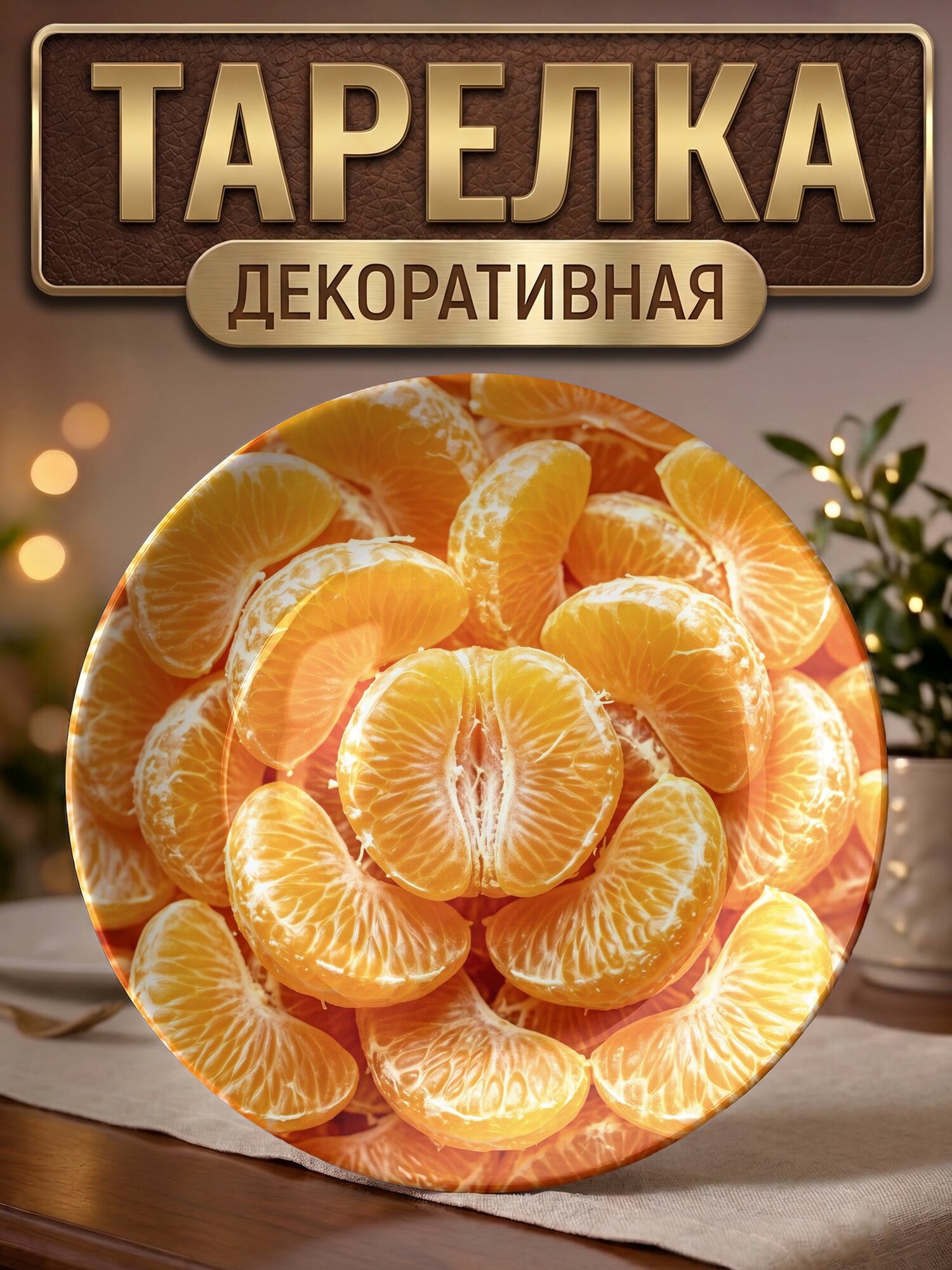 Тарелка декоративная Дольки мандарина