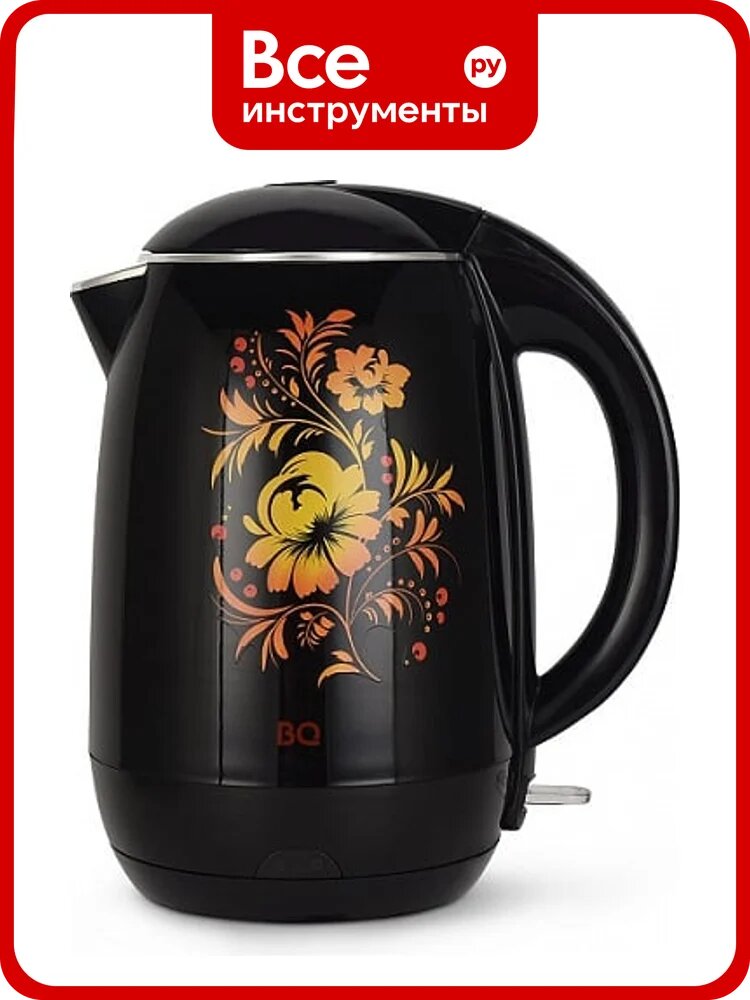 Чайник электрический BQ KT1702P черный-цветы 86201422