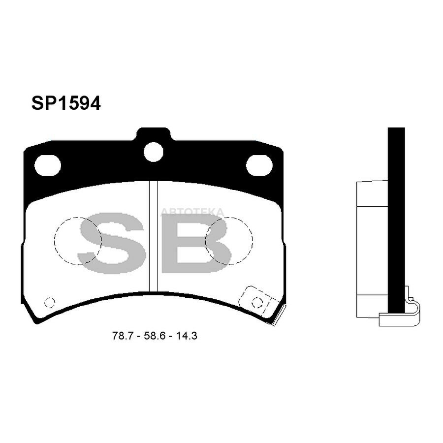 Колодки тормозные передние DAIHATSU CUORE VI (L7_) (1998-2003) SANGSIN BRAKE SP1594