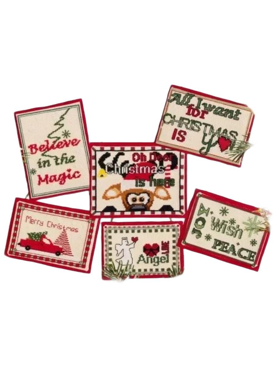 Набор для вышивания THEA "Christmas Ornaments Set of 6", канва Aida 16 ct