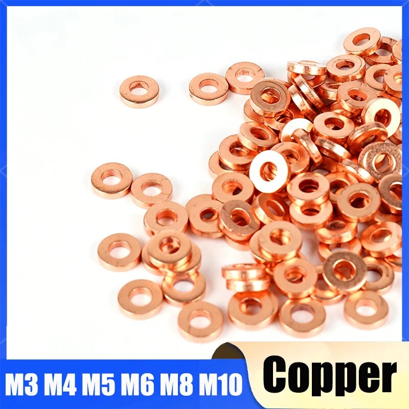 Медные шайбы M3 M4 M5 M6 M8 M10 M4x10x1.0-20Pcs