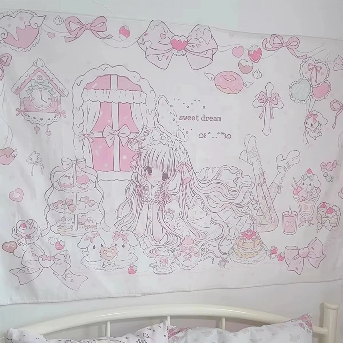 Гобелен VIKAMA «Sweet Dream» Розово-фиолетовые Сердца 90CMX150CM, 3d Tapestry GT1