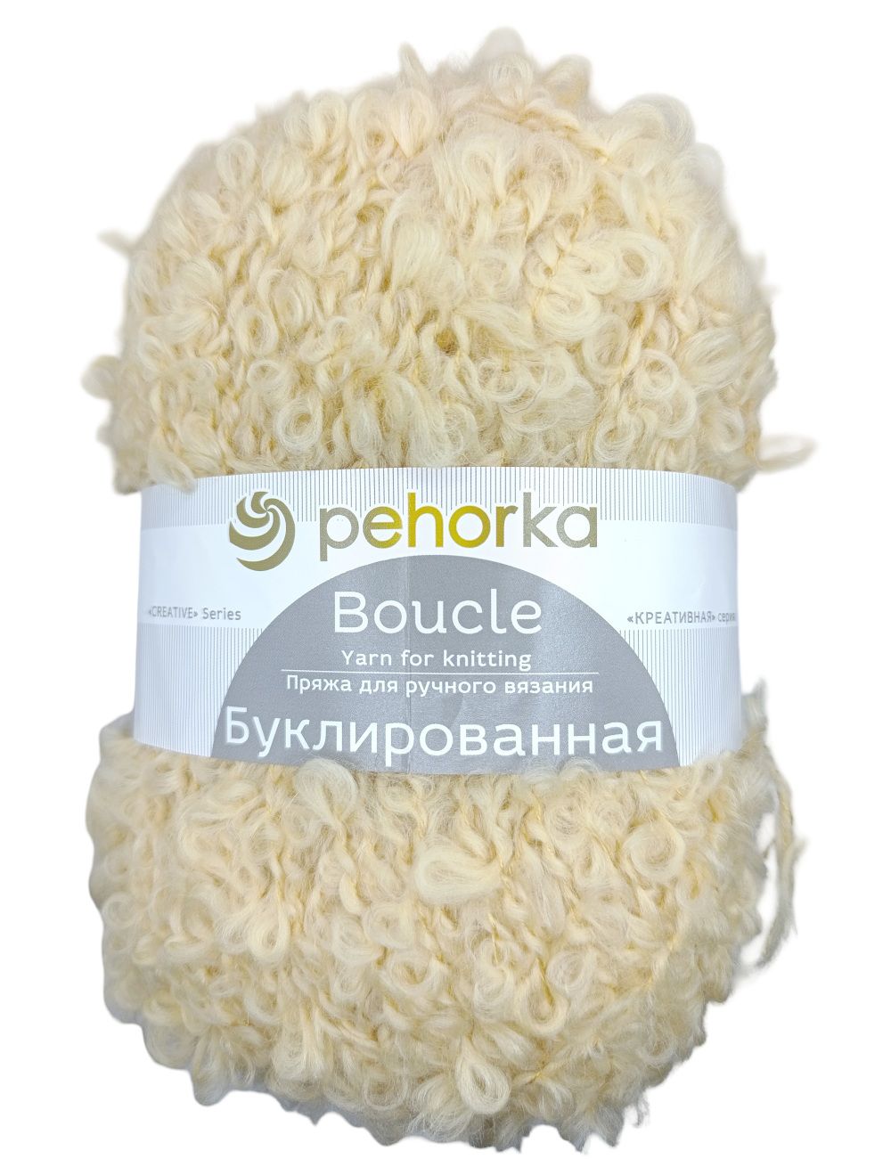 Пряжа для вязания Пехорка Буклированная 1696 марципан 200 гр/220 м 30% мохер, 20% шерсть, 50% акрил