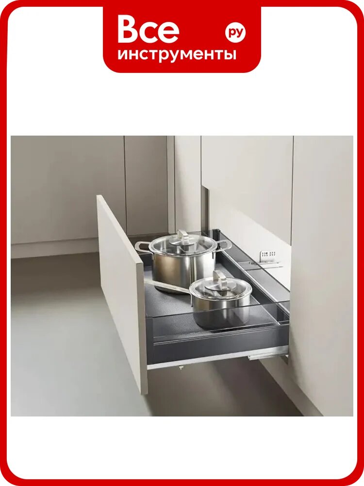 Корзина для габаритной посуды Mebax Premium Line, выдвижной фасад, 800 мм, серый 51368000 00-00003524