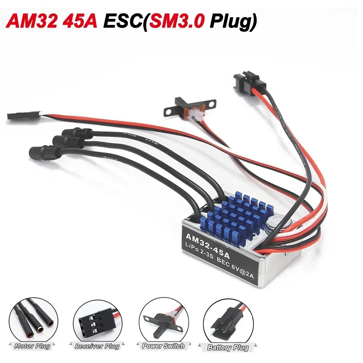 AM32 45A ESC SM3.0 для RC автомобиля