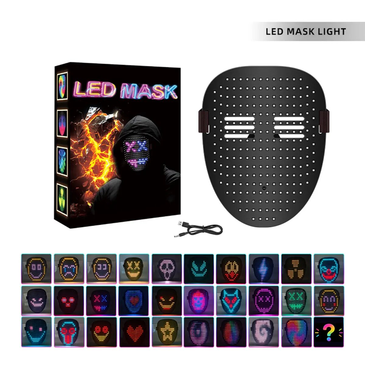 Неоновая LED-маска для косплея