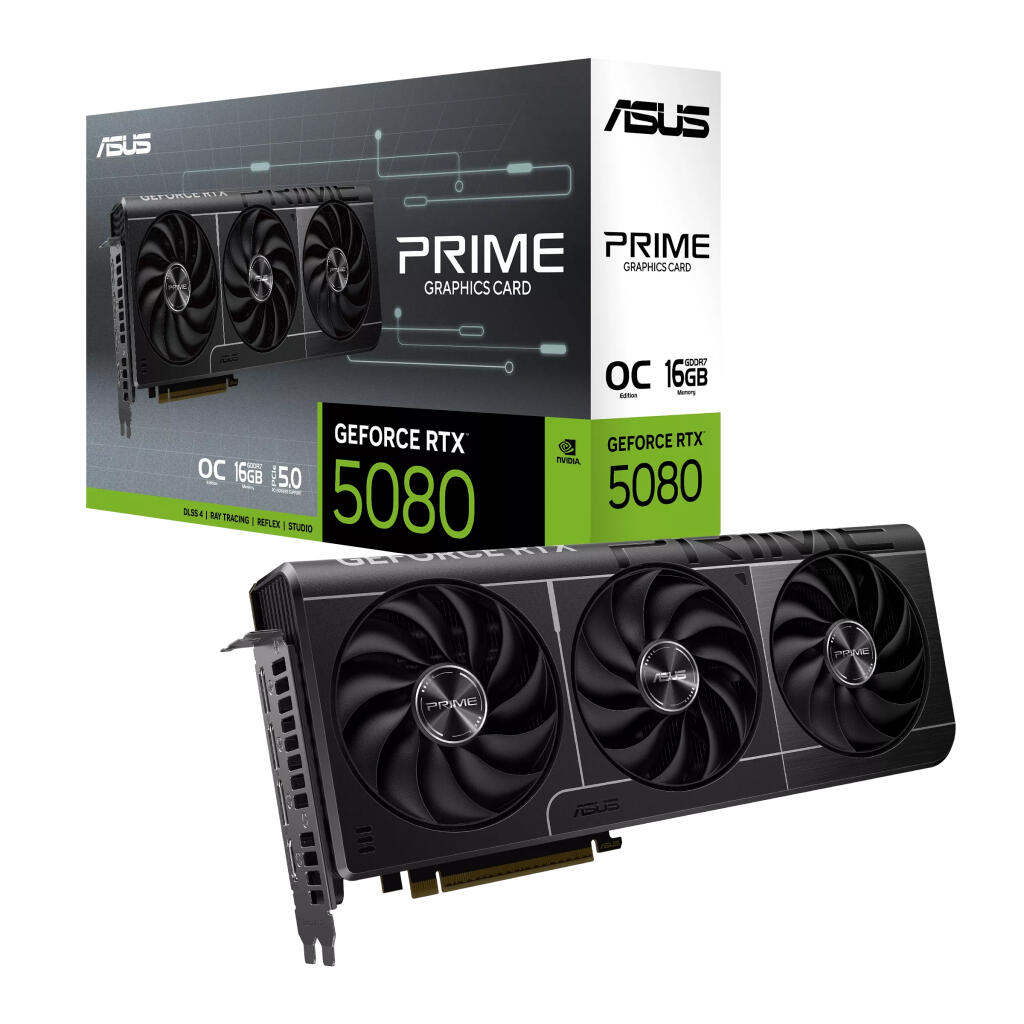 Видеокарта RTX 5080 16Gb Asus PRIME OC PRIME-RTX5080-O16G, 3 вертушки