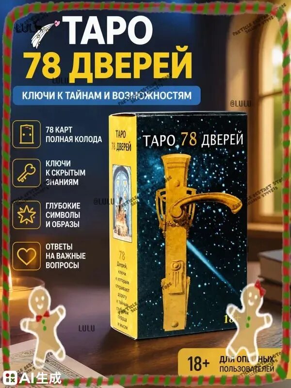 Колода Таро 78 карт с русскоязычной инструкцией для гадания и предсказаний