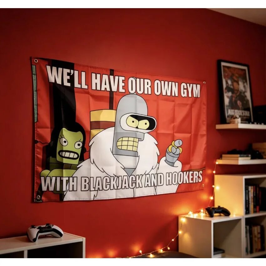 Флаг-баннер Futurama Bender Gym из полиэстера