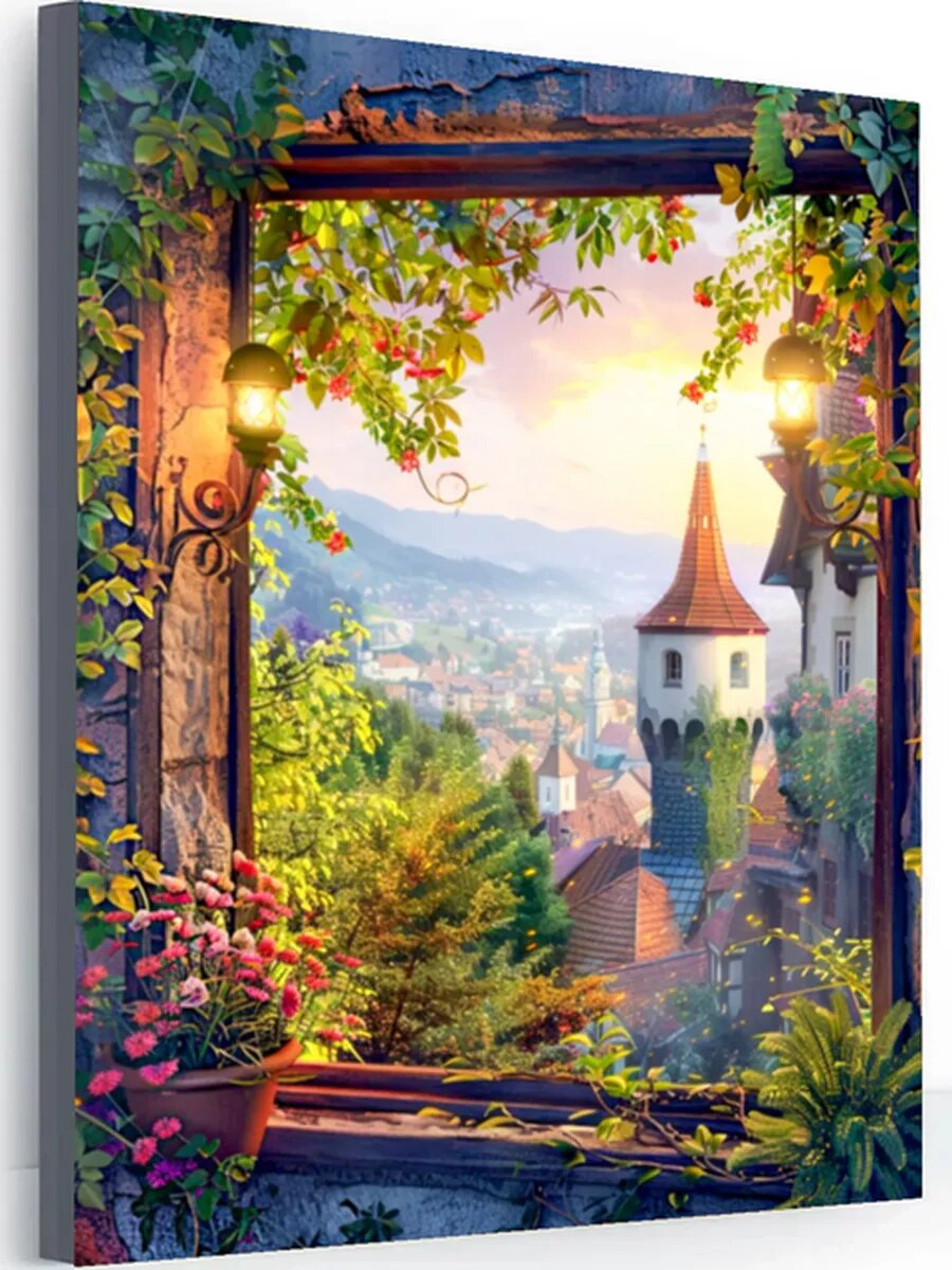 Картина по номерам "Италия с окна", на холсте на подрамнике, 40 x 50 см