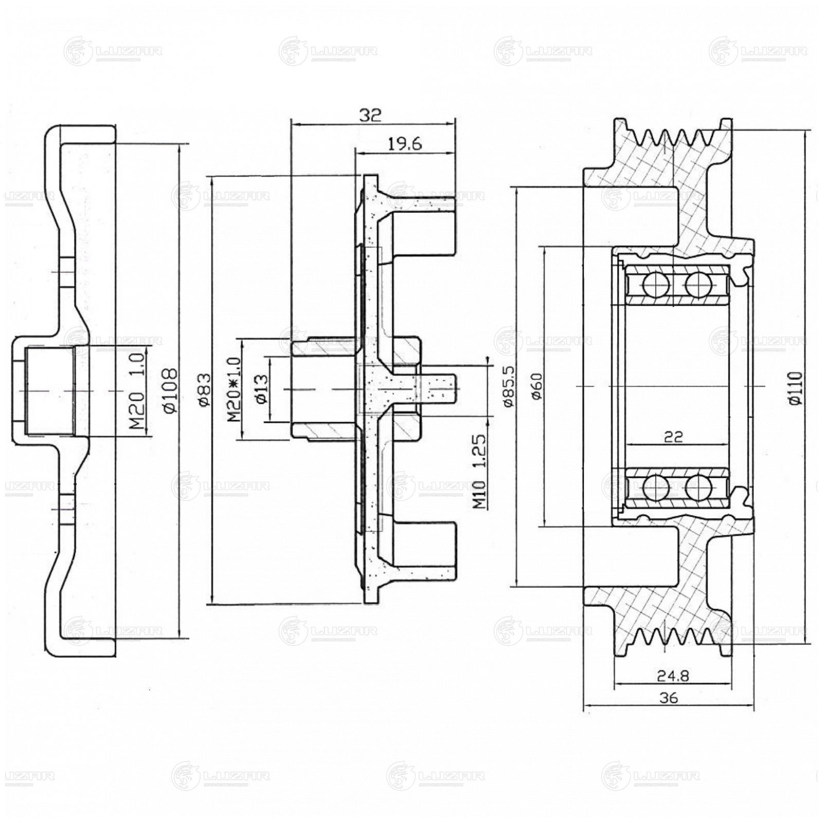 Муфта срывная компрессора кондиционера, для Опель Корса D 2006- oem 1854412, 55701200 арт LCC2101