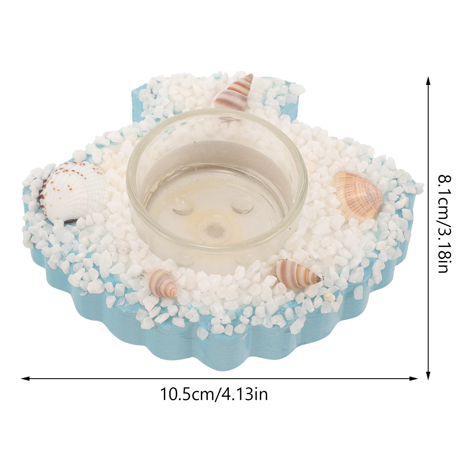 Держатель Свечи В Морском Стиле Из Стекла Для Декора Дома 10.50X8.10X3.50Cm