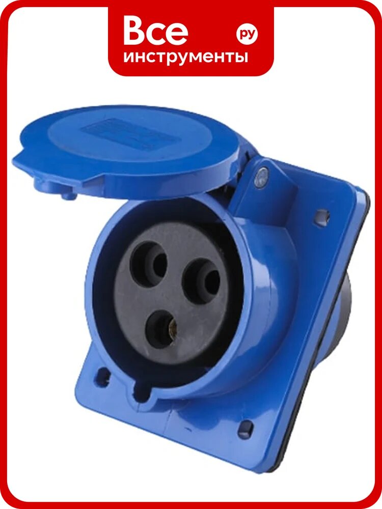 Розетка щитовая Dekraft РЩ-102, 2Р+РЕ, 32 А, IP44 26053DEK