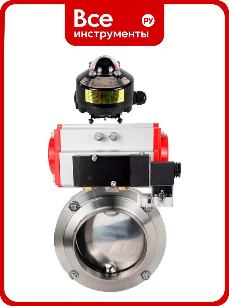 Затвор дисковый DN-ru 304-304-Sil Ду50 Ру10 пищ. нерж. сталь, пн. привод, пн. распр, БКВ D050-73910