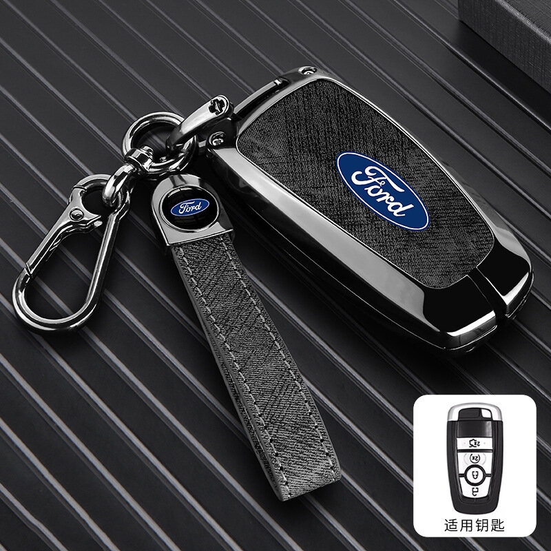 Совместимый с Ford Mondeo, Focus, Freestyle, Edge, Explorer, Edge Plus 4-кнопочный ключевой кейс с брючным узором из