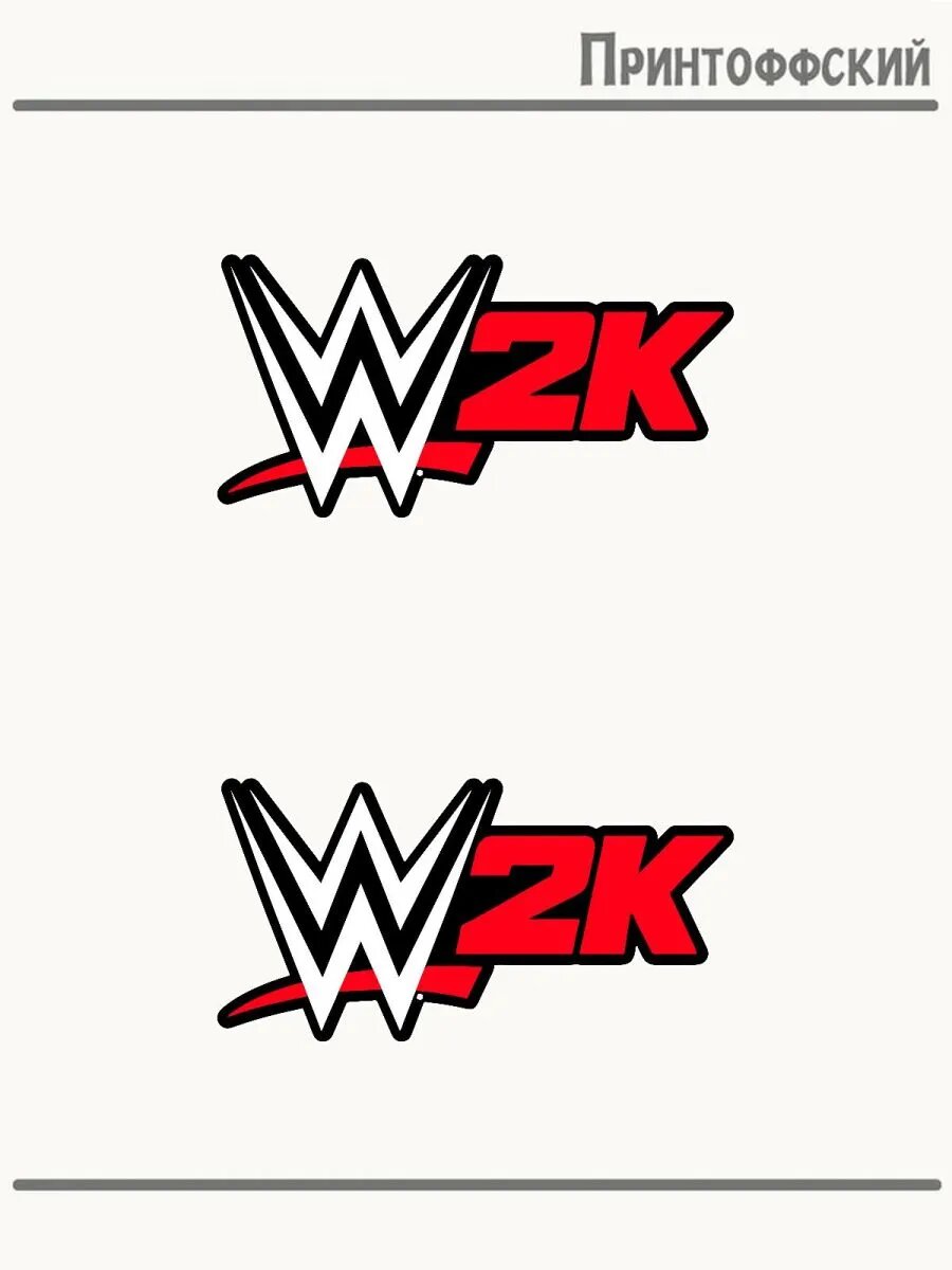 2-е (Две) Термонаклейки с надписью wwe 2k wrestling