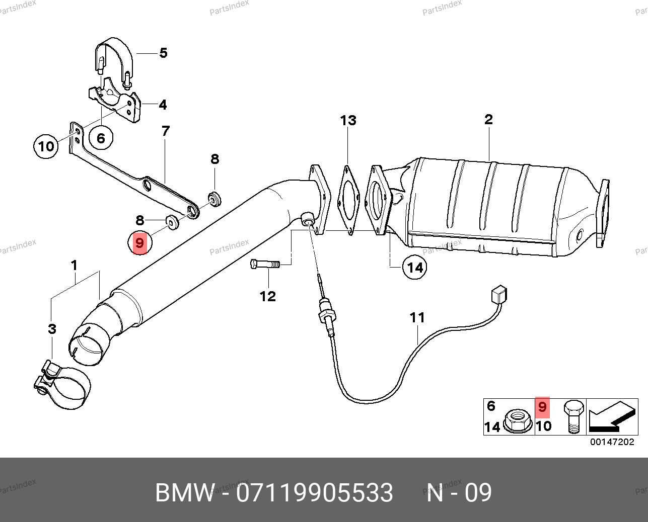 Бoлт с шестигранной головкой с шайбой M8X35-U1 / B, BMW 07119905533