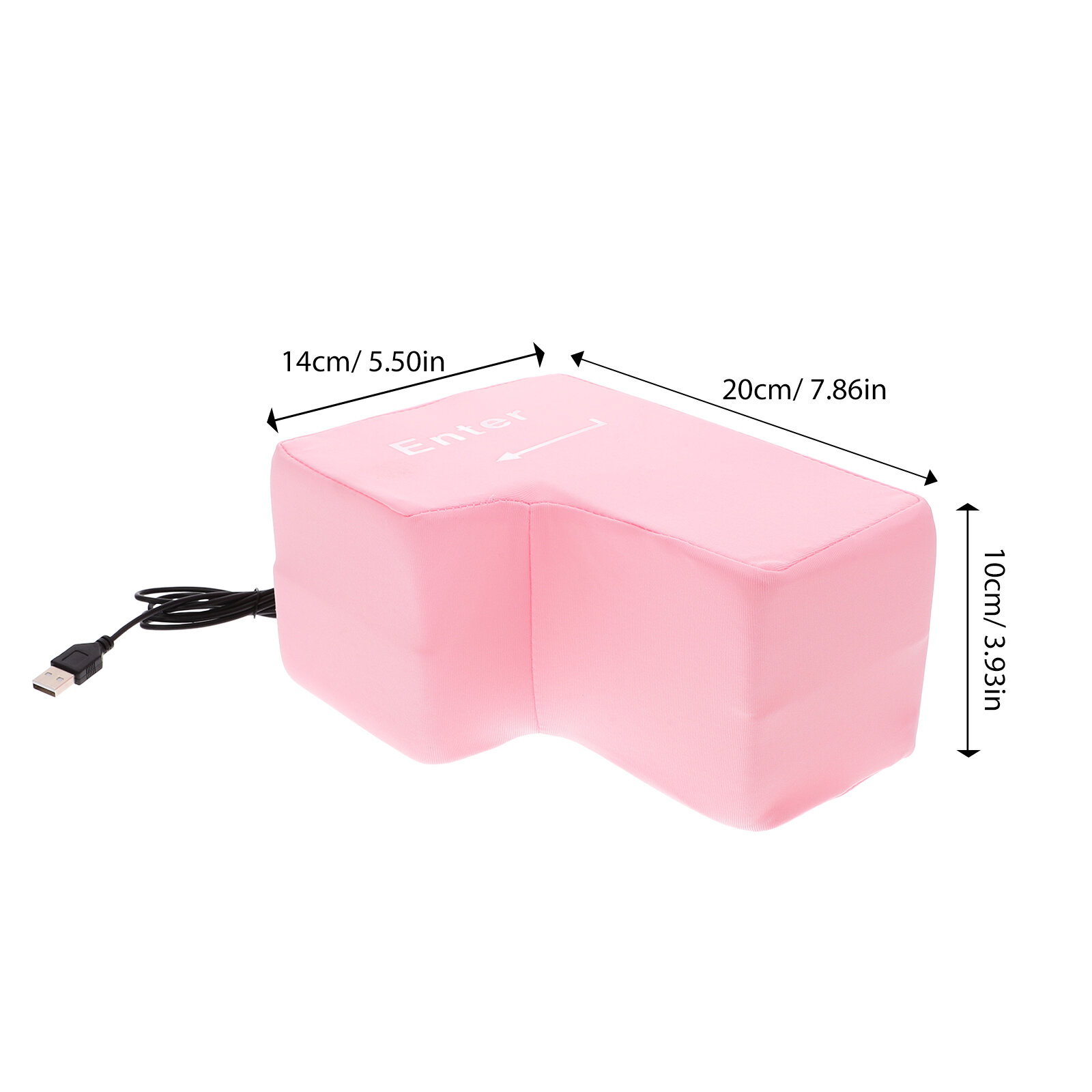 Красивая Подушка С Кнопкой Enter Для Компьютера Розового Цвета Размер 20x14x10 Cm