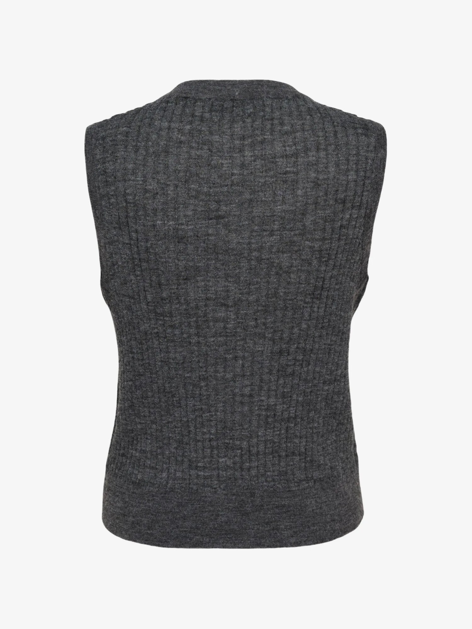 Жилет LEE MATHEWS Ribbed-knit V-neck vest, размер 36, серый — фото 1
