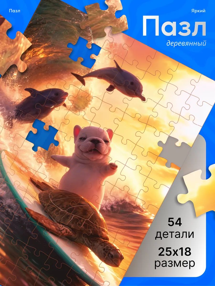 Деревянные пазлы для детей Пиббл мем