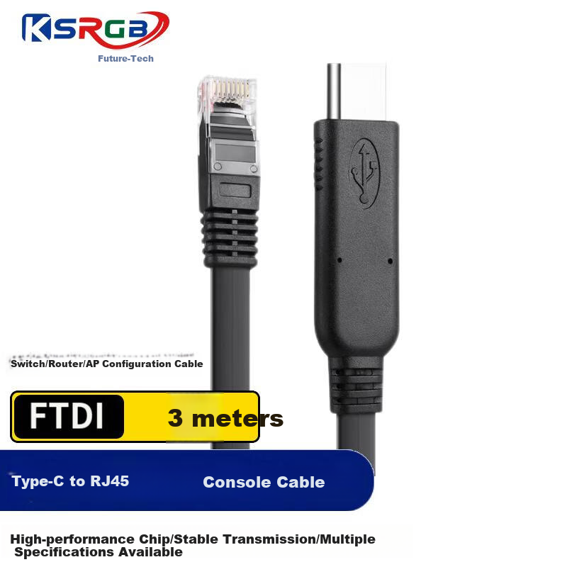 Кабель управления KSRGB Type-C в RJ45 3 м с усиленным чипом FTDI для коммутаторов и роутеров Huawei Cisco Модель：Кабель