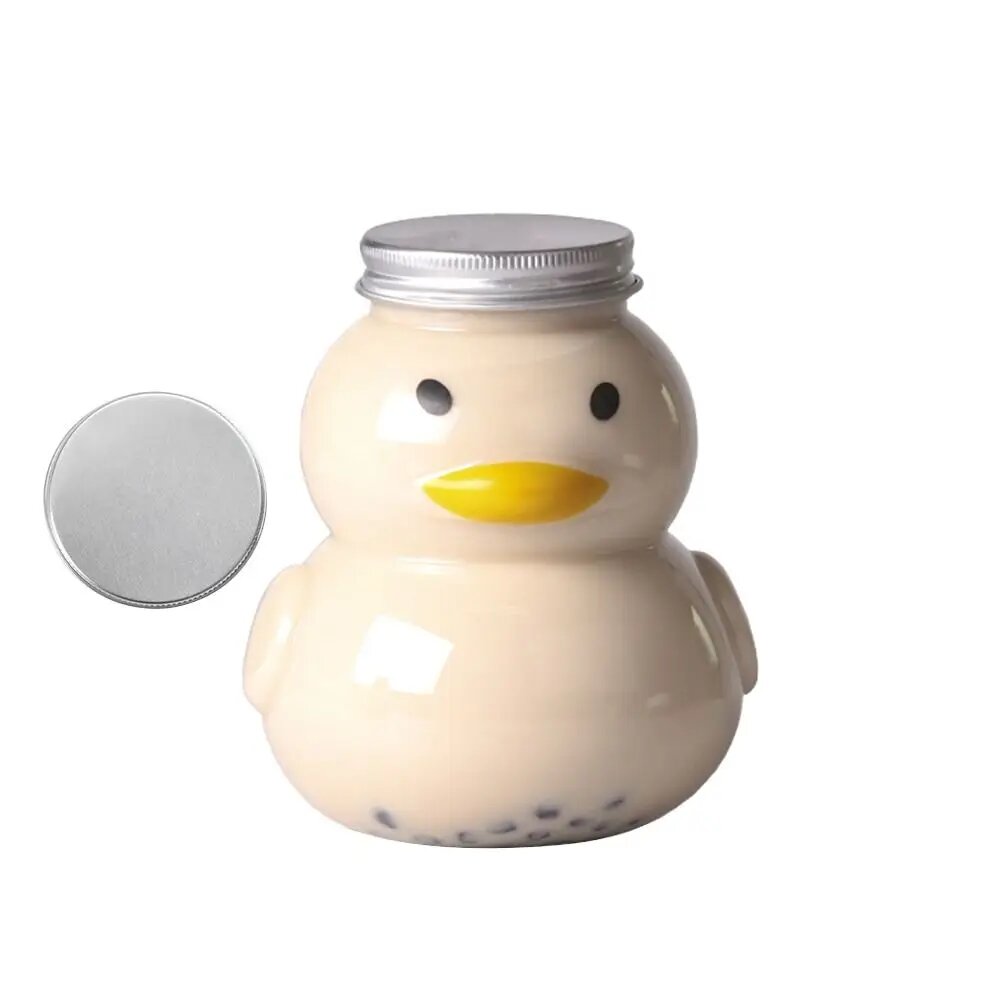 Бутылка для молочного чая Duck 500 мл прозрачная Bottle-flat lid