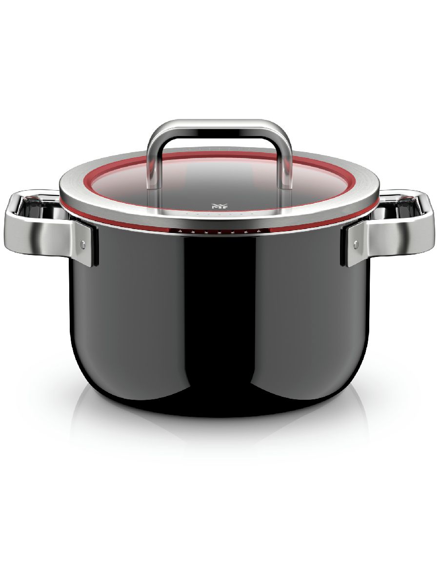 Кастрюля высокая с крышкой WMF Fusiontec Functional Pro Black, диаметр 20 см, объем 3.7 л, подходит для всех типов плит