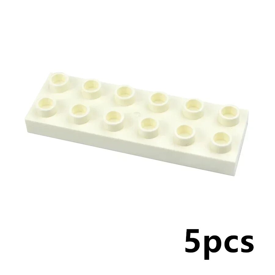 VEK Тонкие строительные блоки 2x6, 5 шт. Белый, White-5pcs