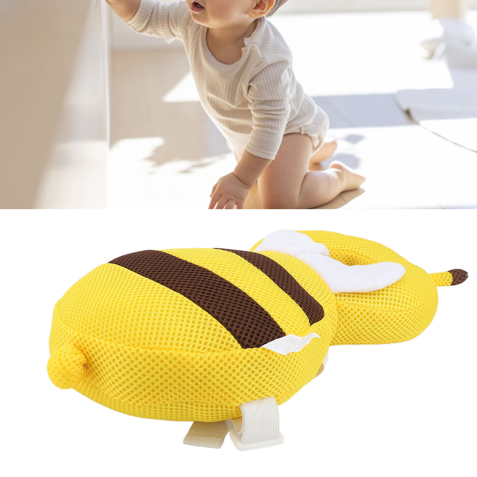 Защитный рюкзак для головы Yellow Bee с регулируемым выдвижным плечевым ремнем и защитой от падения при ходьбе для малышей от 5 месяцев и старше