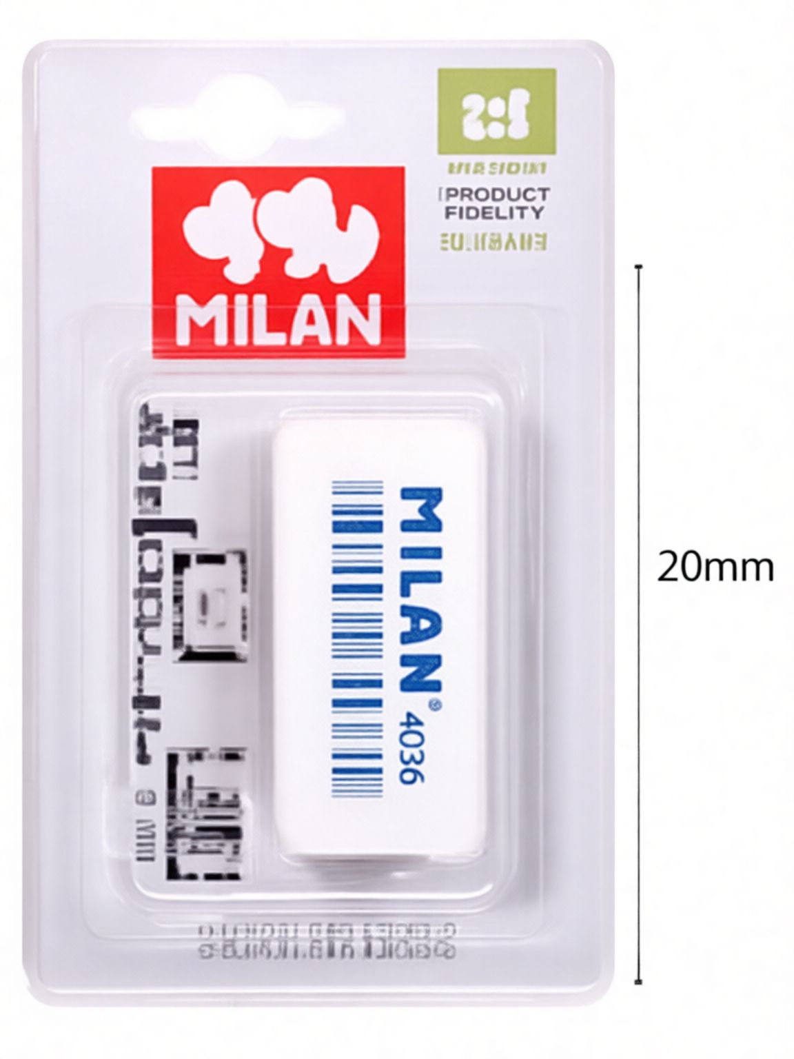Ластик MILAN, модель 4036, квадратная форма