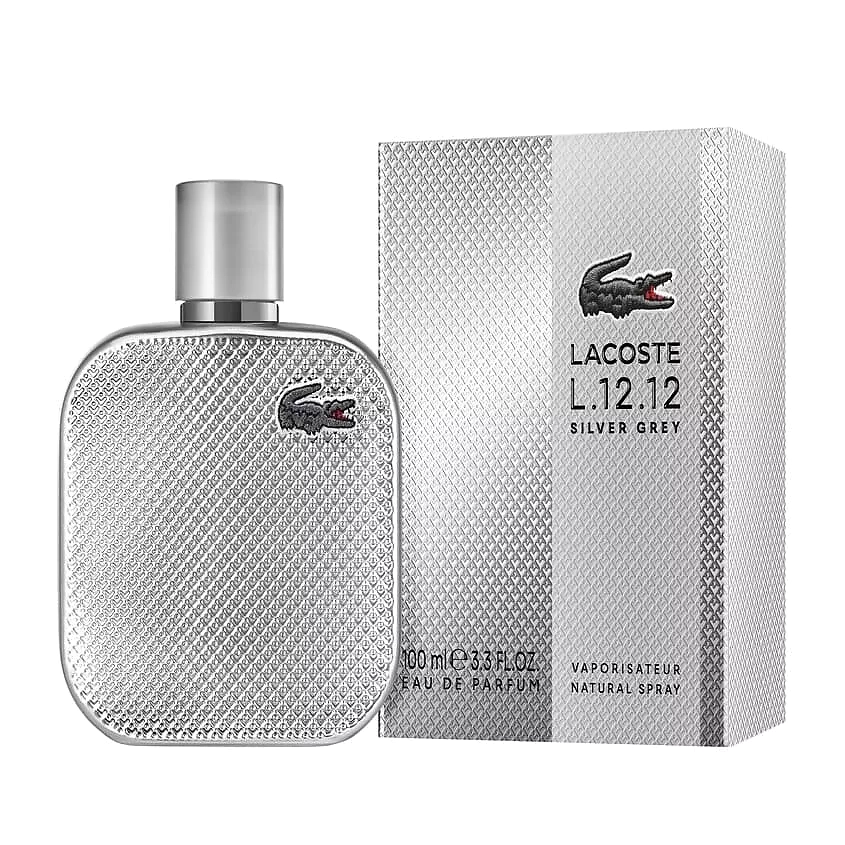 Мужская парфюмерная вода Lacoste L 12 12 Grey Silver 100 мл - Лакост Л 12 12 Серебряный
