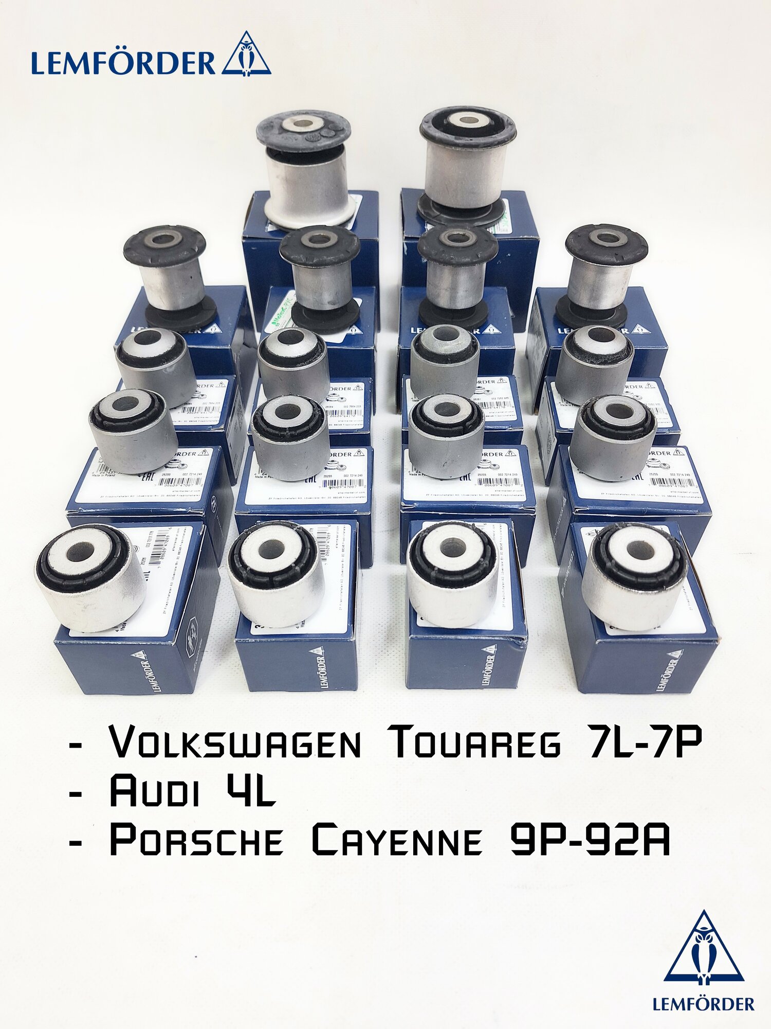 Комплект сайлентблоков задней подвески Lemforder для Volkswagen TOUAREG , Audi Q7 4L, Porsche CAYENNE 9P, туарег, ауди.