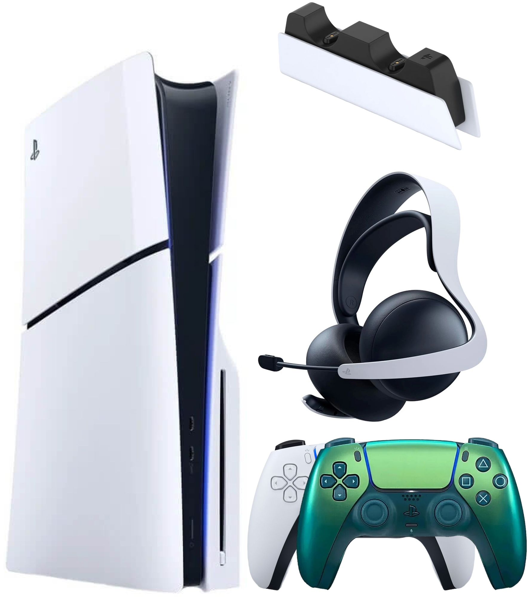 Игровая приставка Sony PS 5 Slim Disc,1ТБ(с дисководом) +2-ой геймпад+Зарядная станция+Наушники Pulse Elite