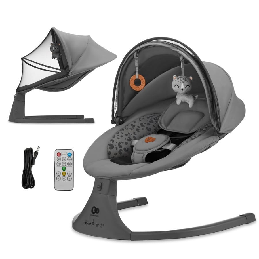 Шезлонг для новорожденных Kinderkraft Lumi 2, Dark Grey
