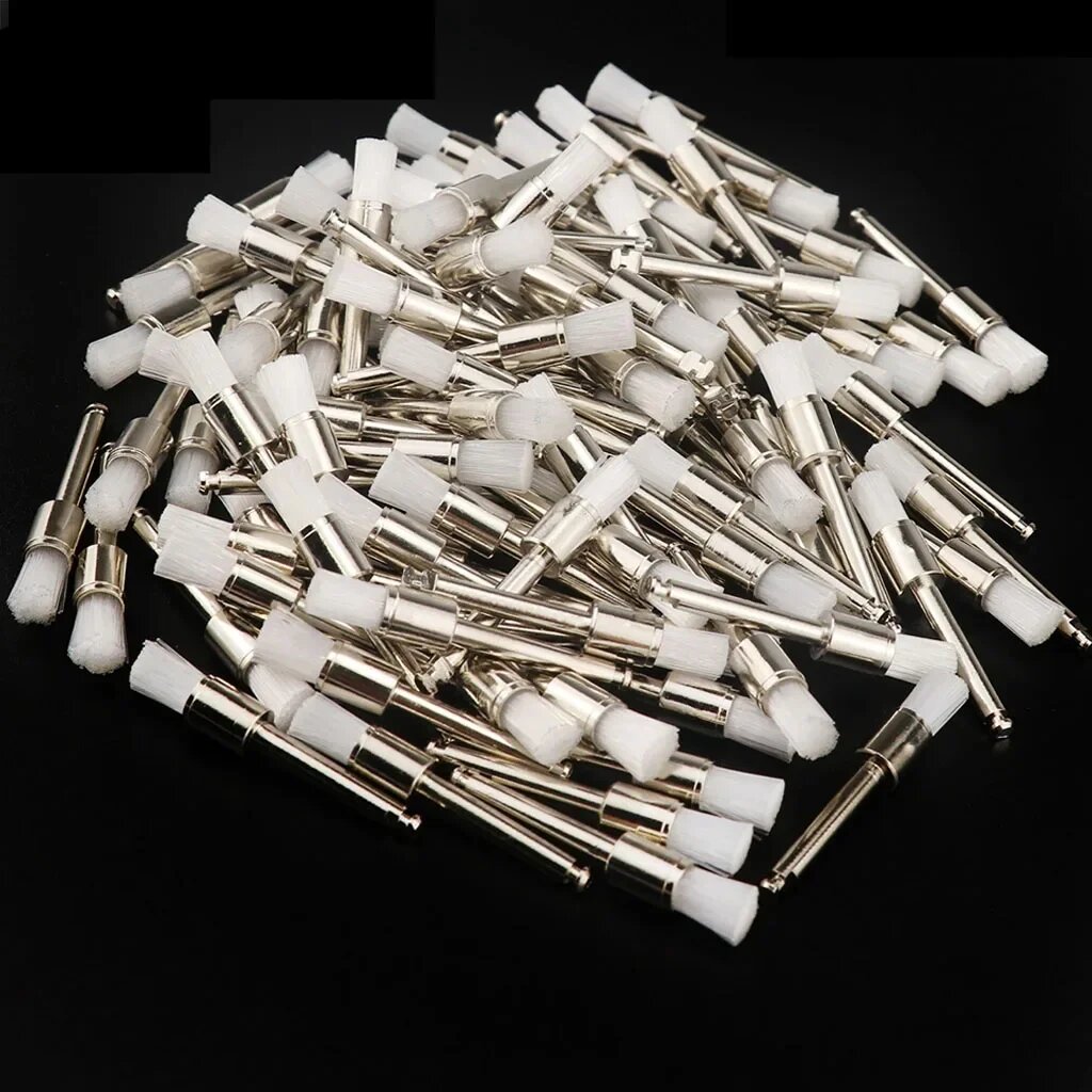 Одноразовые полировальные щетки Olevo Flat White 100pcs