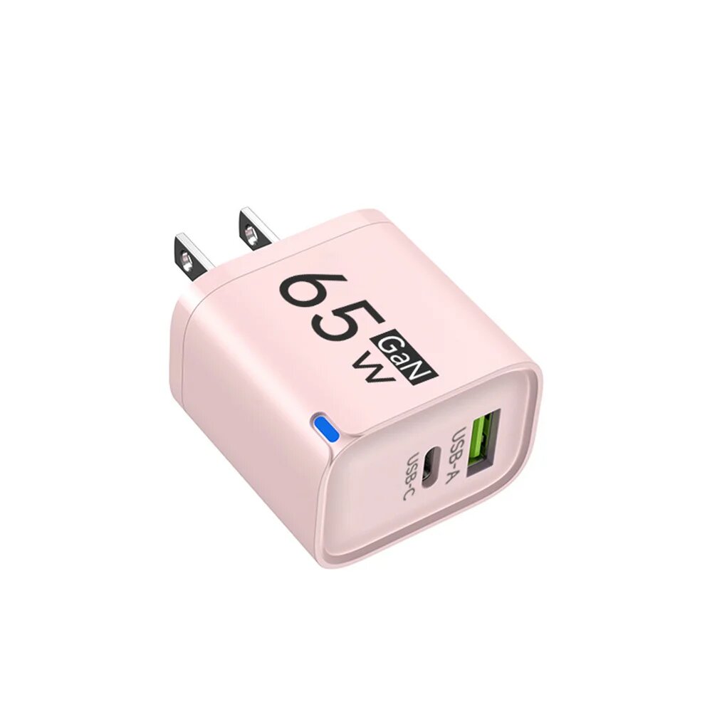 Зарядное устройство GaN 65W USB-C, US, Pink