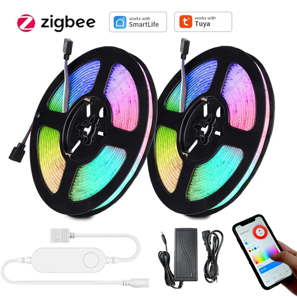Светодиодная лента RGB 5050, waterproof, 5M, 12В, EU Plug