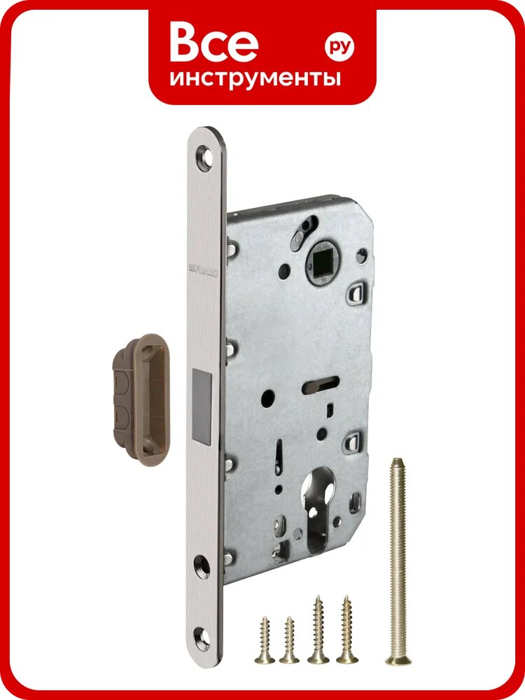 Межкомнатный замок под цилиндр Fuaro MAGNET M85C-50 SN матовый никель new plate 42789
