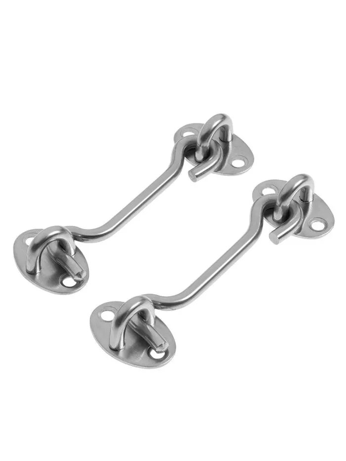 Крючок ветровой LOCKLAND KV001, L 100 мм, нержа, цвет хром, 2 шт.