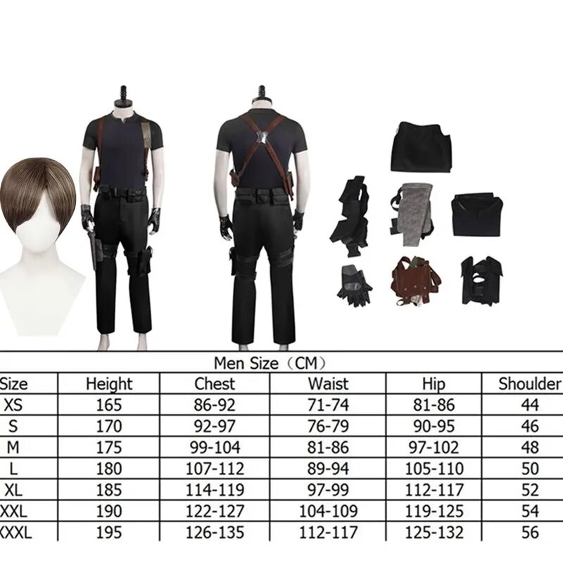 Косплей костюм Леон Кеннеди Resident Evil 4 XXL, Male A Wig