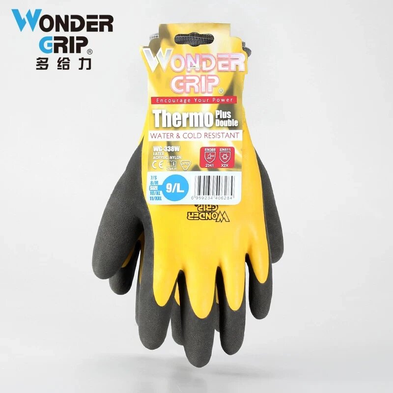 Wonder Grip утолщенные садовые рабочие перчатки морозостойкие рабочие перчатки двухслойные защитные перчатки с латексным покрытием садовые перчатки